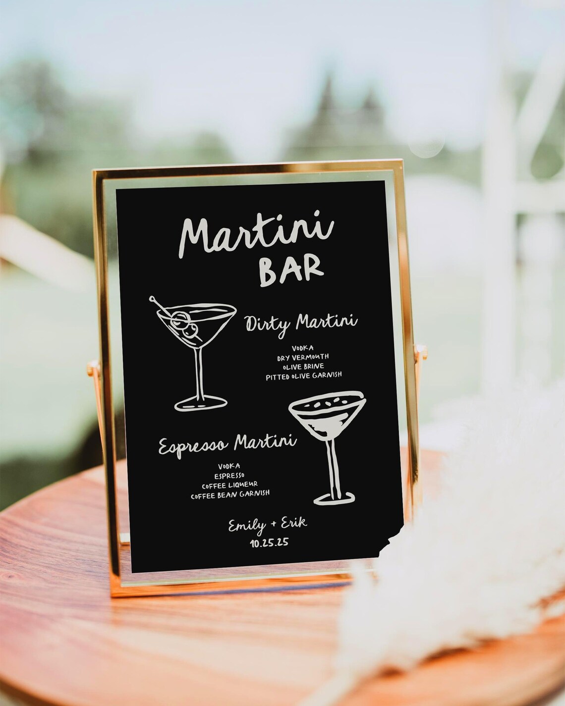 Whimsical Martini Bar Sign Template Editable | Espresso Martini | Dirty ...