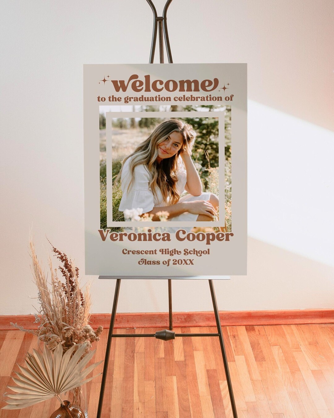 Graduation Photo Welcome Sign Canva Template | Grad Party Welcome Sign ...