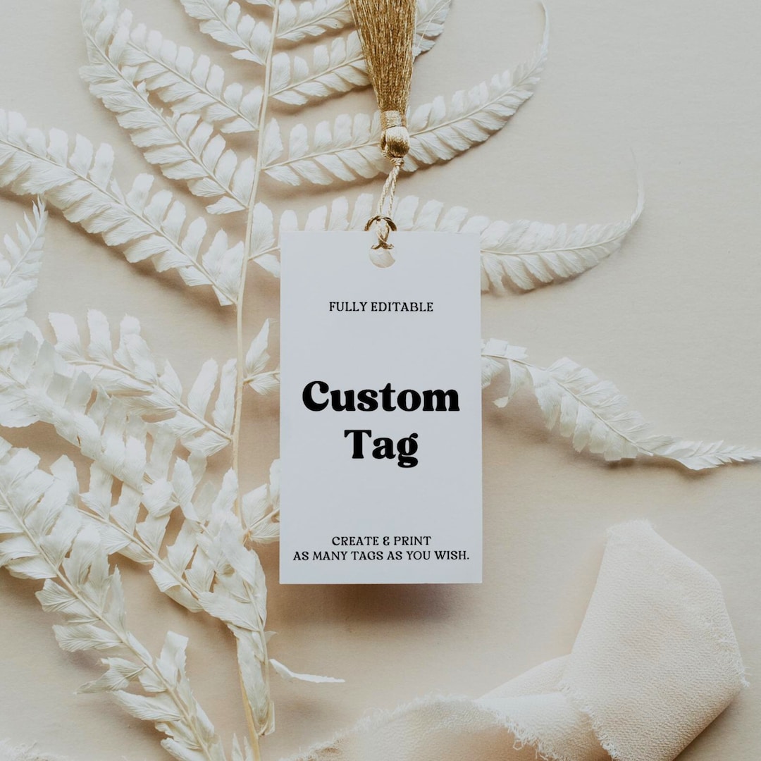 Editable Retro Font Gift Tag Template | Minimal Thank You Tag | Custom ...