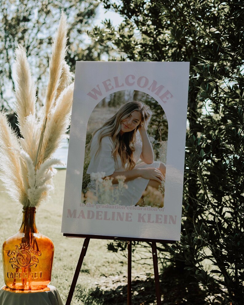 Graduation Arch Photo Welcome Sign Template Grad Party Welcome Sign ...