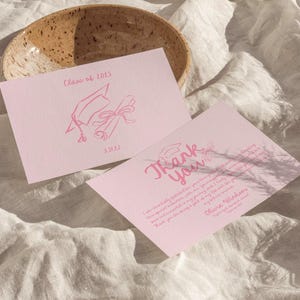 Hand Drawn Graduation Thank You Card Template | Cap & Diploma Thank You ...