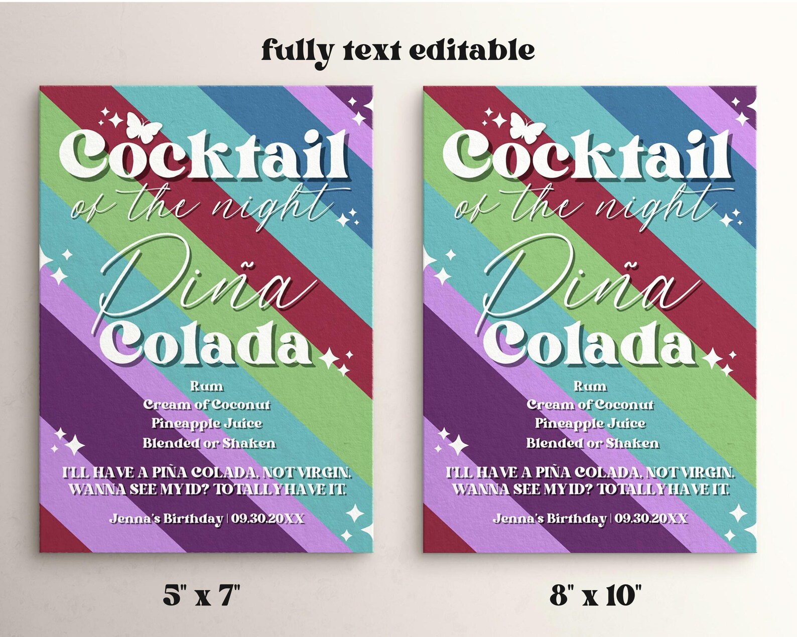 13 Going on 30 Cocktail Sign Editable | Signature Drink Sign | Drink ...