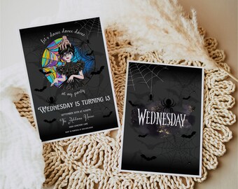 Custom WEDNESDAY Addams Family Birthday Invitation, Boys, Girls, Teens ...