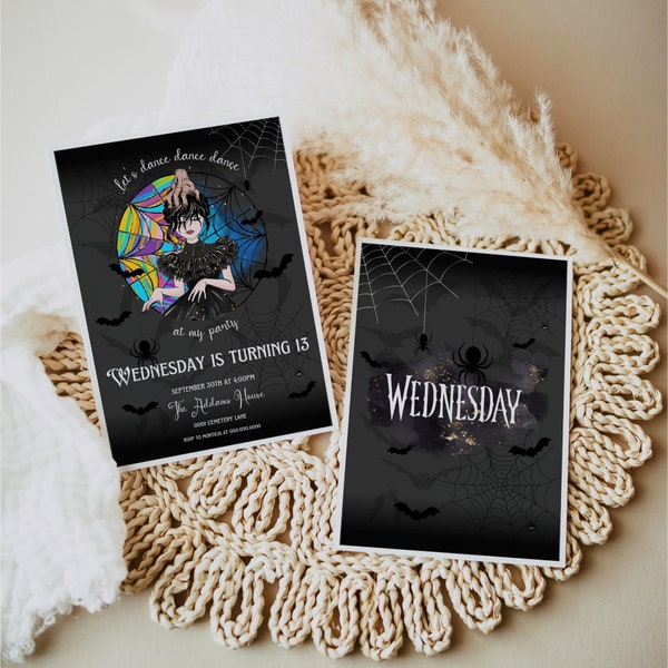 Wednesday Addams Printable Birthday Invitations - Etsy