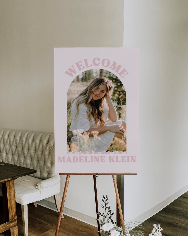 Graduation Arch Photo Welcome Sign Template Grad Party Welcome Sign ...