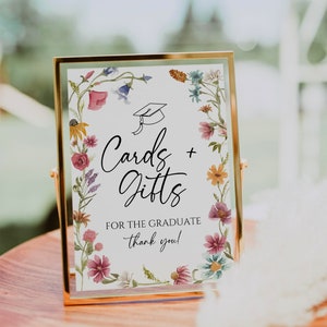 Wildflower Graduation Invitation Template | Oval Photo Grad Invite ...