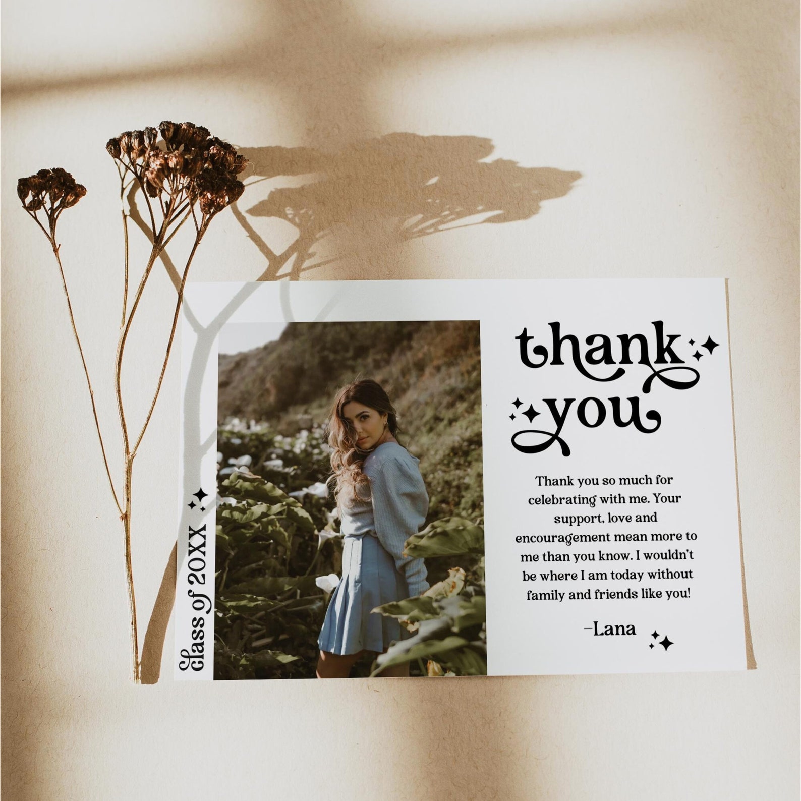 Retro Boho Graduation Wishes Card Template Graduation Advice Well ...