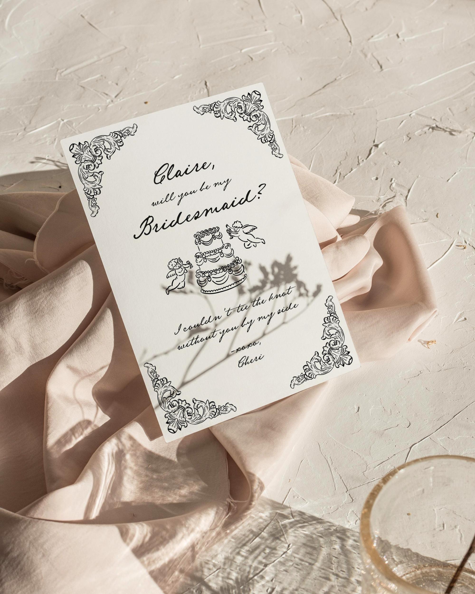 French Baroque Frame Wedding Invitation | Whimsical Wedding Invite ...