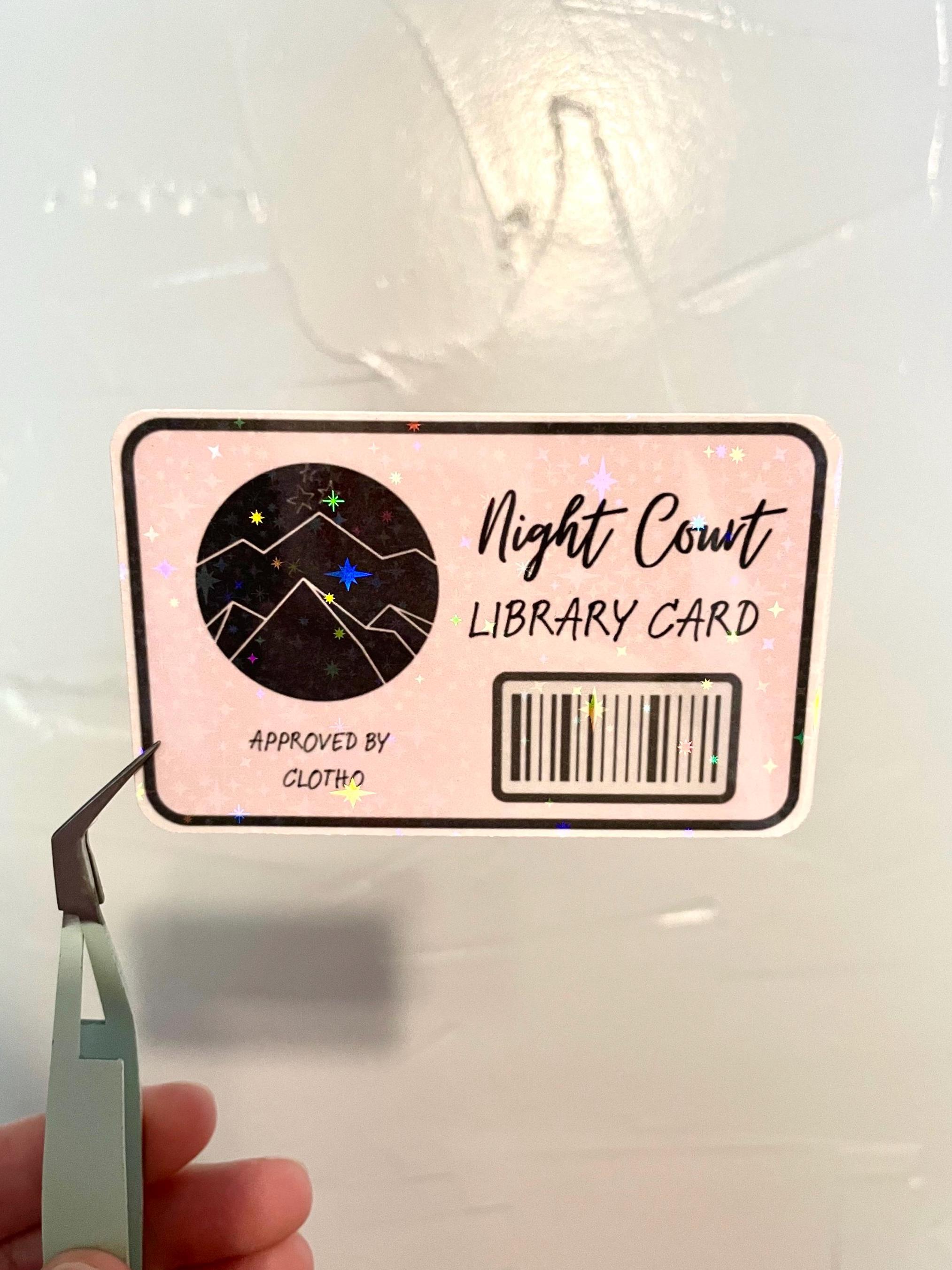 ACOTAR Night Court Library Card Laminate Sticker - Etsy