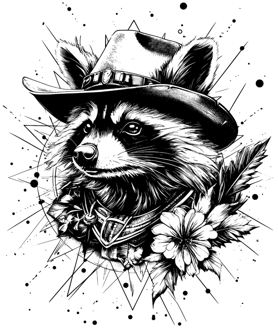 Cheeky Raccoon Cowboy Fun Country & Western Art for Home Decor, Crafts ...