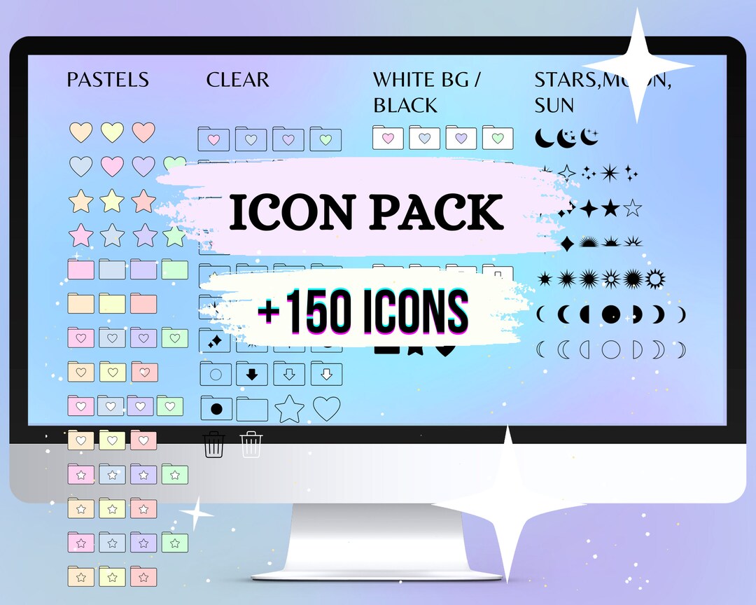 Pastel Desktop Icon Pack | 150+ Aesthetic Icons (digital Download) - Etsy