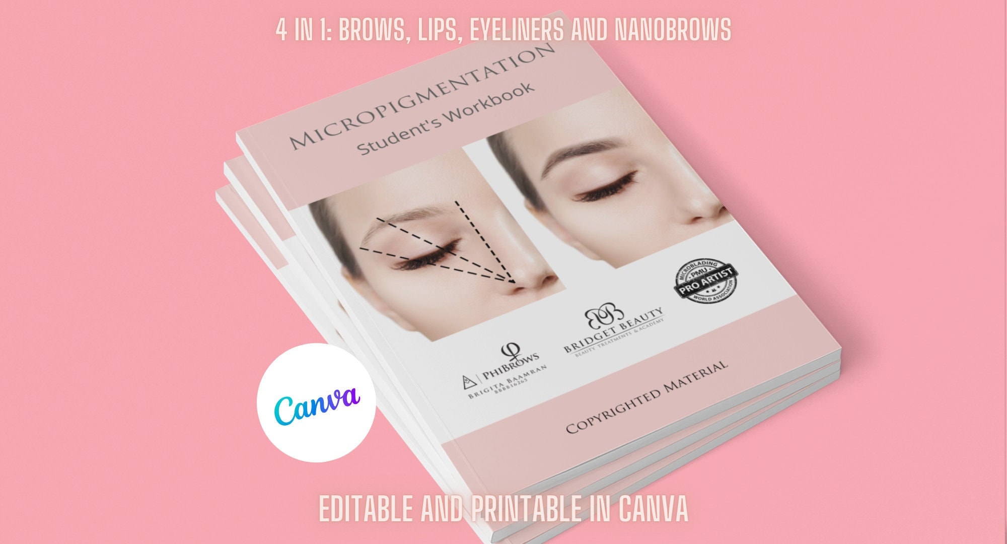 Micropigmentation Training Workbook: Brows, Lips, Eyeliner SPMU (canva ...