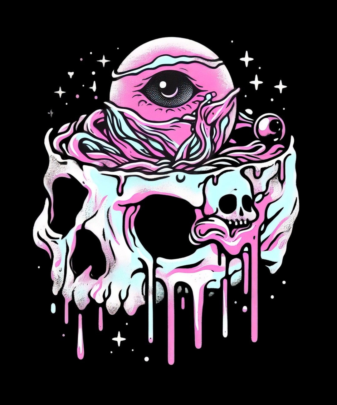 Psychedelic Skull Eye PNG – Drippy Cosmic Third Eye Clipart, Surreal ...