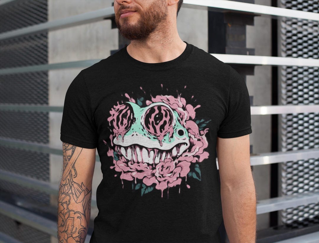 Psychedelic Frog Skull PNG – Trippy Floral Horror T-shirt Design ...