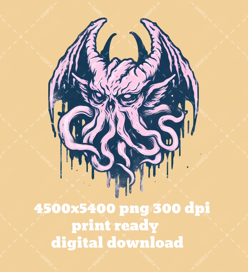 Pastel Cthulhu Monster, Shirt Design, Printable, Digital Download Dark ...