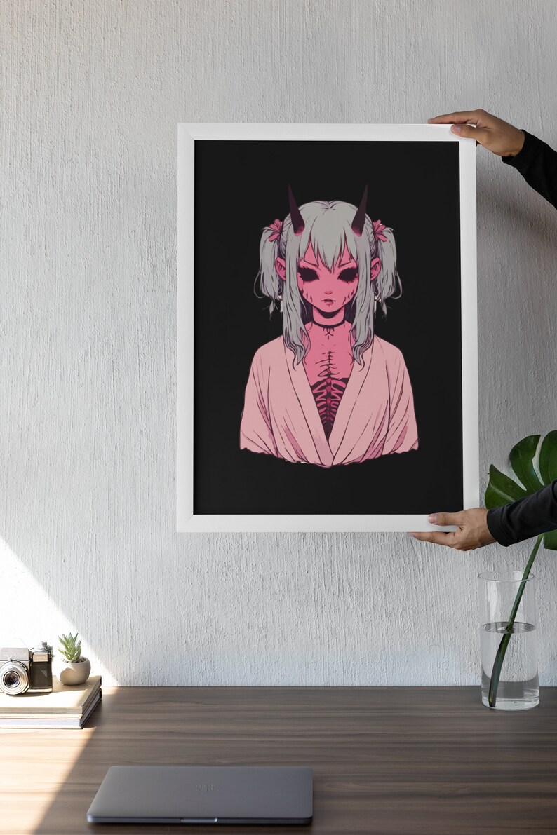 Zombie Anime Demon Girl T-shirt Design, Satan, Cryptid, Sad, Baphomet ...