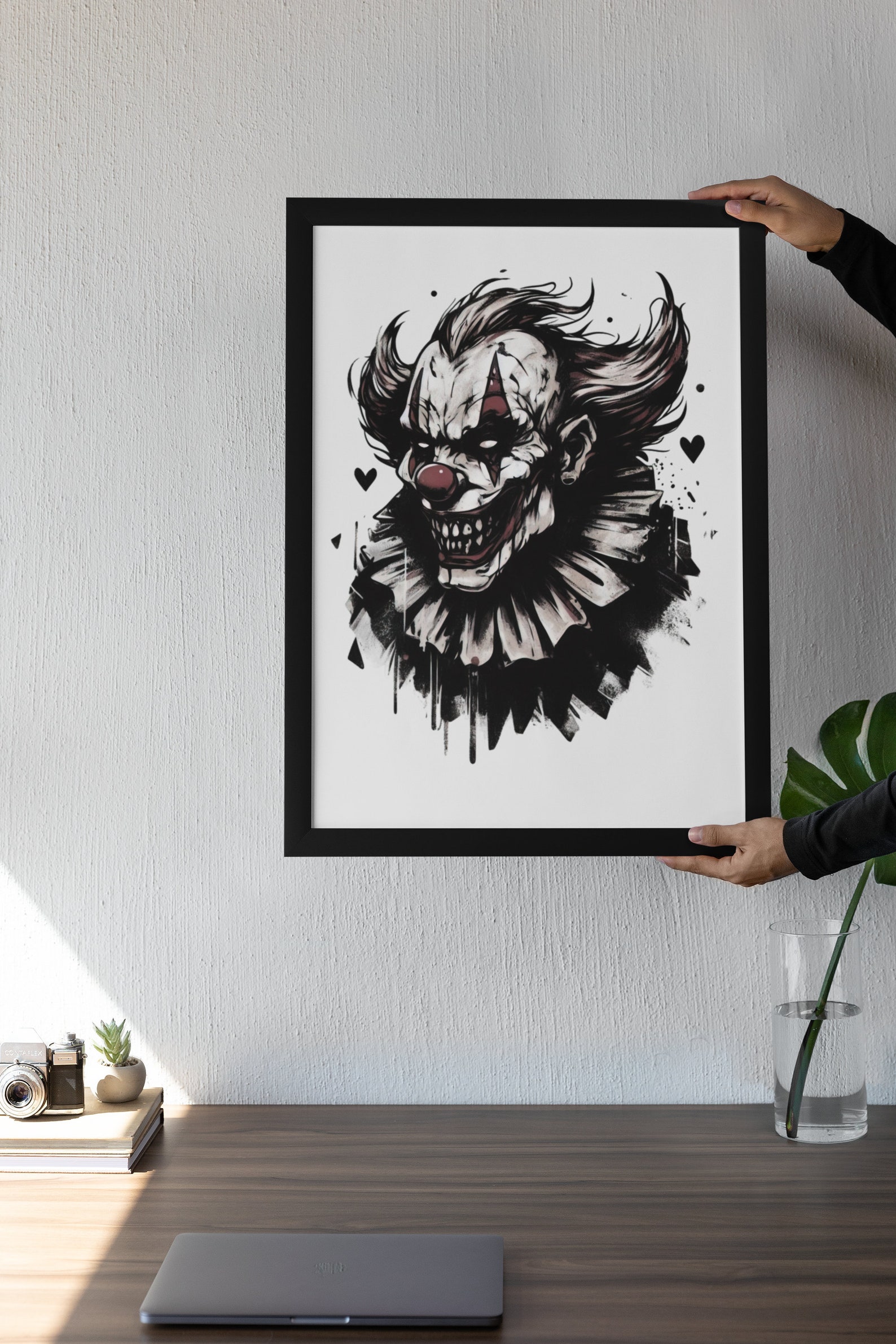 Scary Smiling Clown, Shirt Design, Printable, Digital Download Horror ...