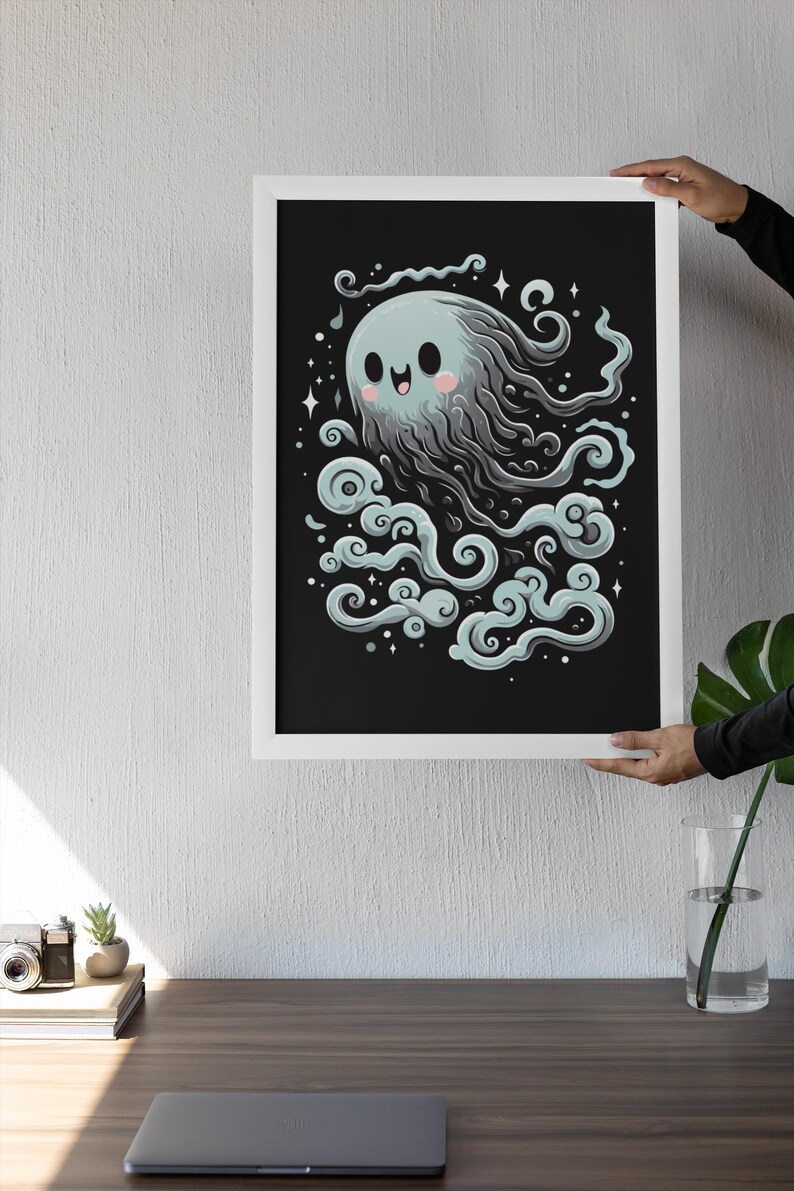 Kawaii Ghost Cloud, Shirt Design, Printable, Digital Download Scary ...