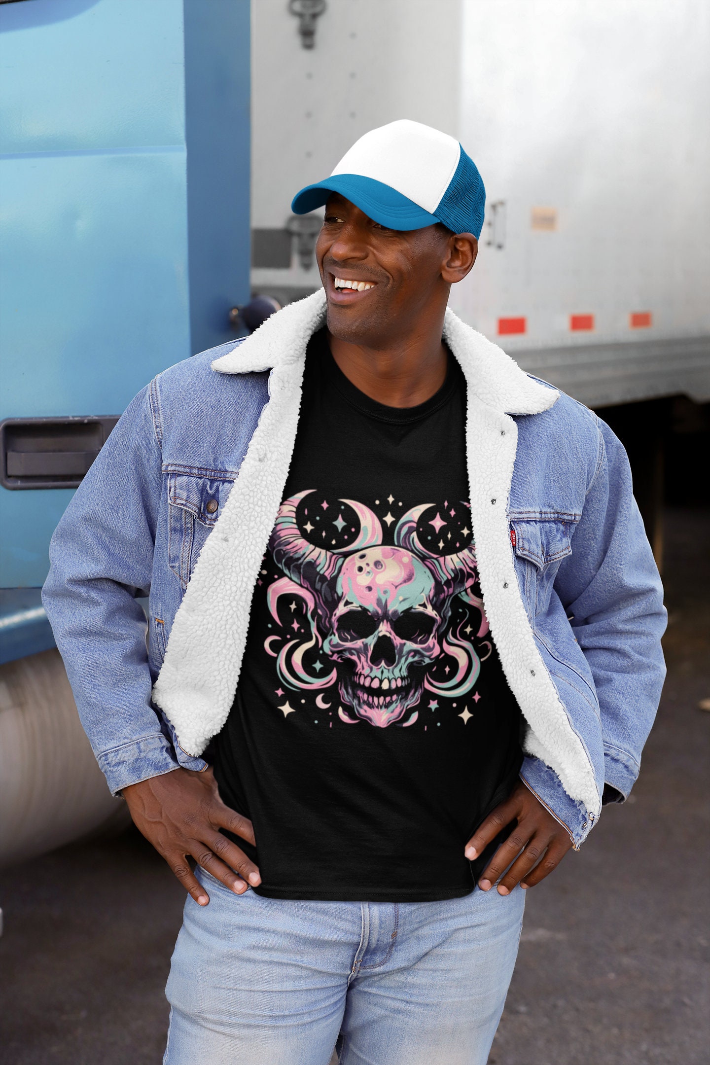 Pastel Skull Demon, Shirt Design, Printable, Digital Download Scary ...