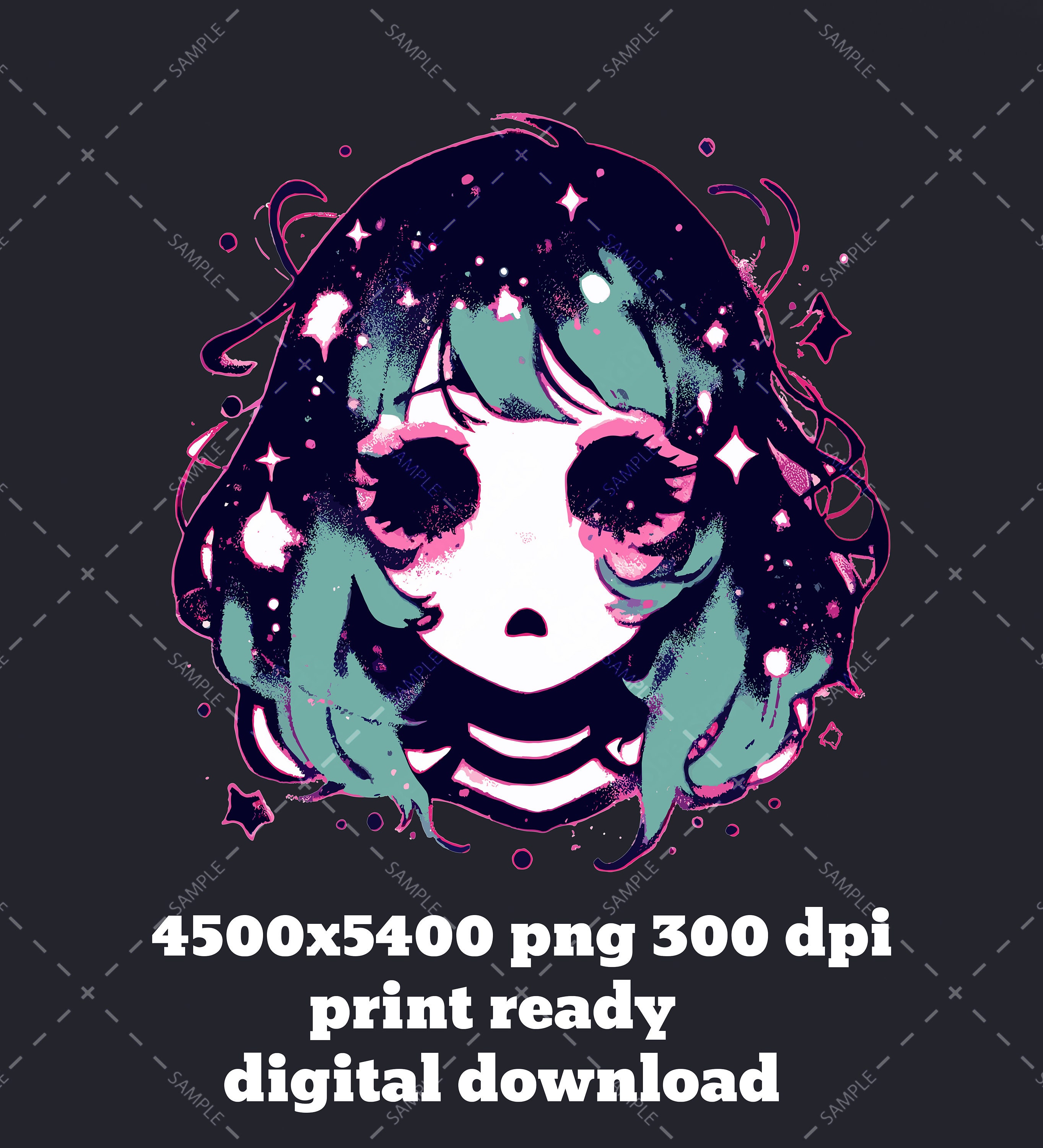 Sad Anime Manga Gothic Goth Girl T-shirt Design, Alternative Dark ...