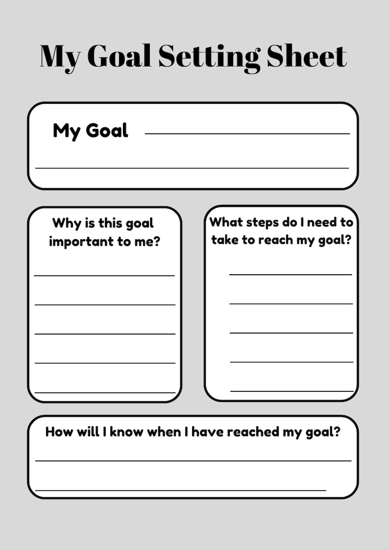 Education Goal Setting Worksheet: A4 Planner (digital Download) - Etsy