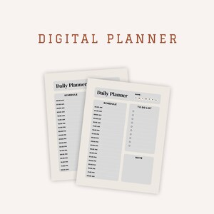 Light Gray Daily Schedule Planner: Elegant Time Management (PDF) - Etsy