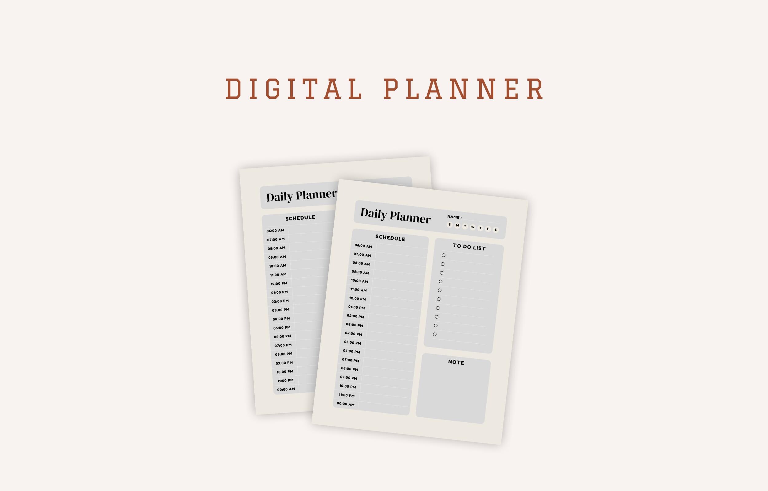 Light Gray Daily Schedule Planner: Elegant Time Management (PDF) - Etsy