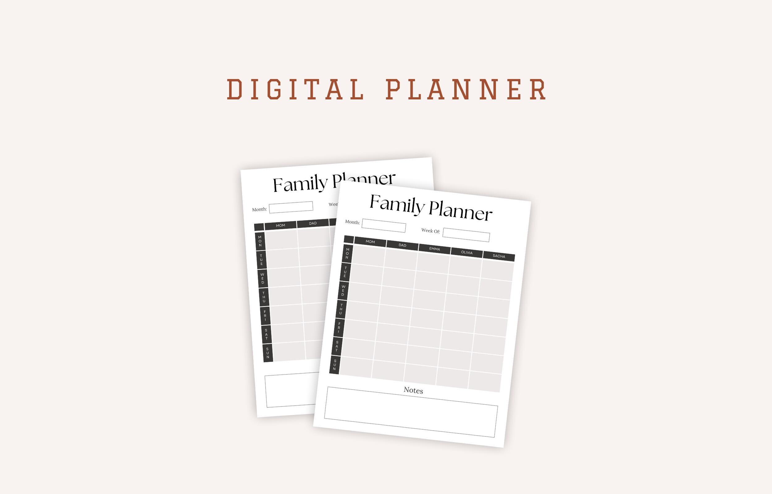 Family Calendar Schedule: Weekly Planner, A4 Size - Etsy