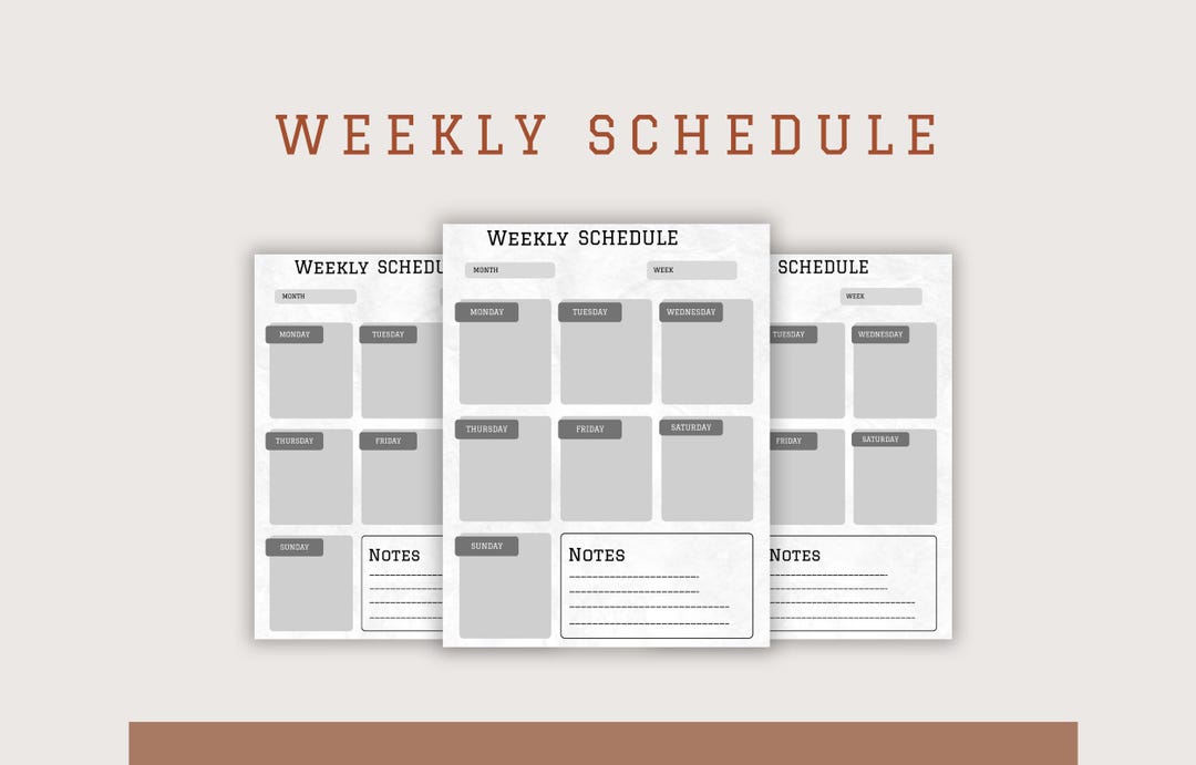 Customizable Weekly Schedule Planner - Editable PDF, Organize Your Week ...