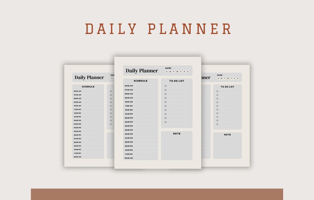 Light Gray Daily Schedule Planner: Elegant Time Management (PDF) - Etsy
