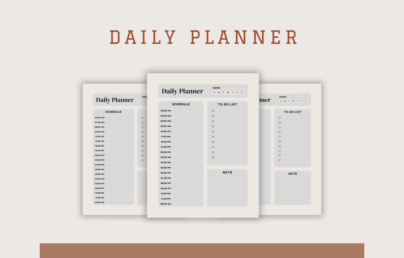 Light Gray Daily Schedule Planner: Elegant Time Management (PDF) - Etsy