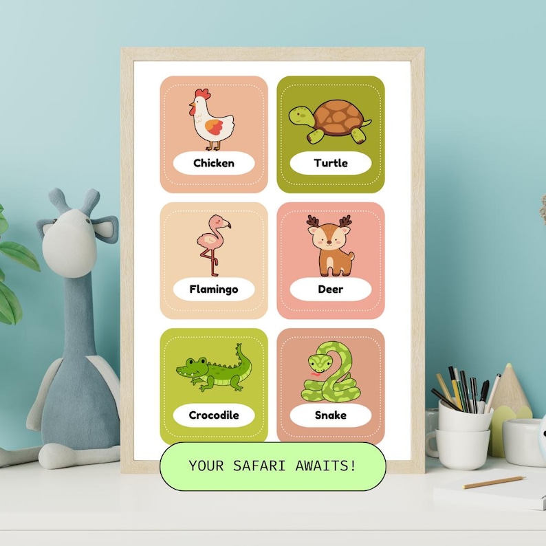 48 Animal Flash Cards Printable PDF for A4 and Letter Size Toddler ...
