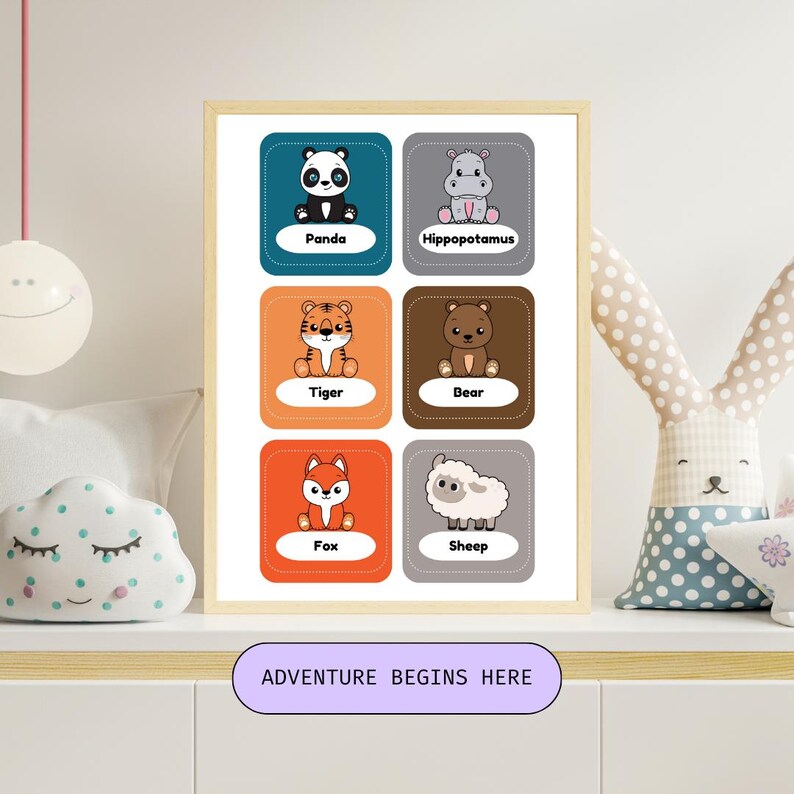 48 Animal Flash Cards Printable PDF for A4 and Letter Size Toddler ...