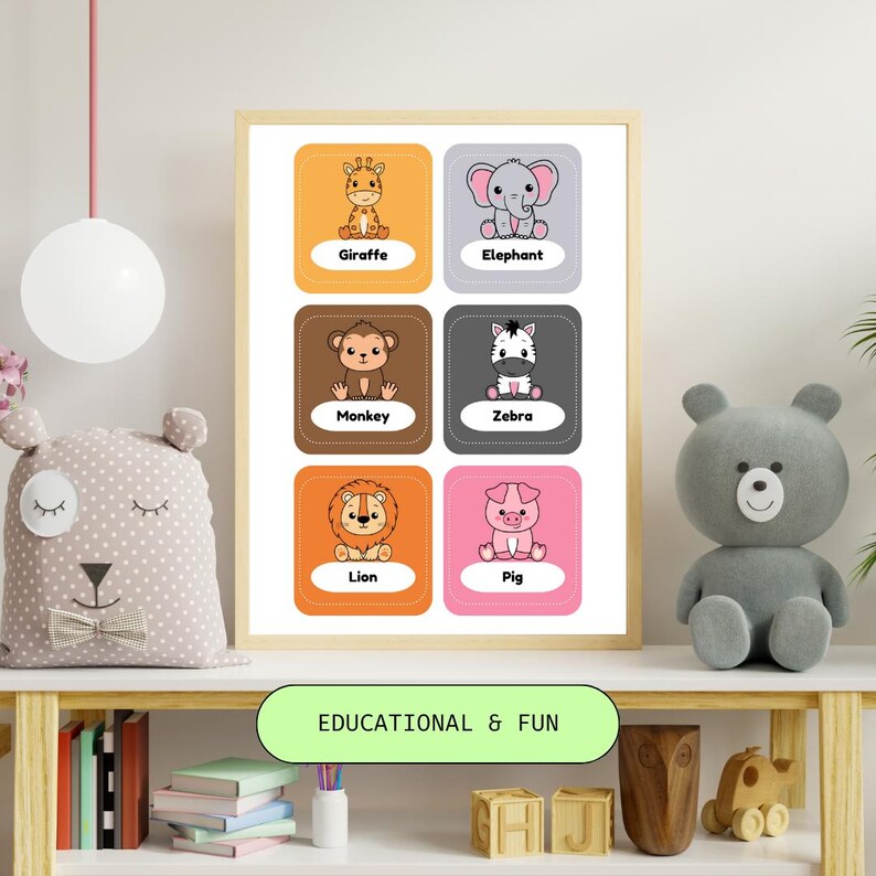 48 Animal Flash Cards Printable PDF for A4 and Letter Size Toddler ...