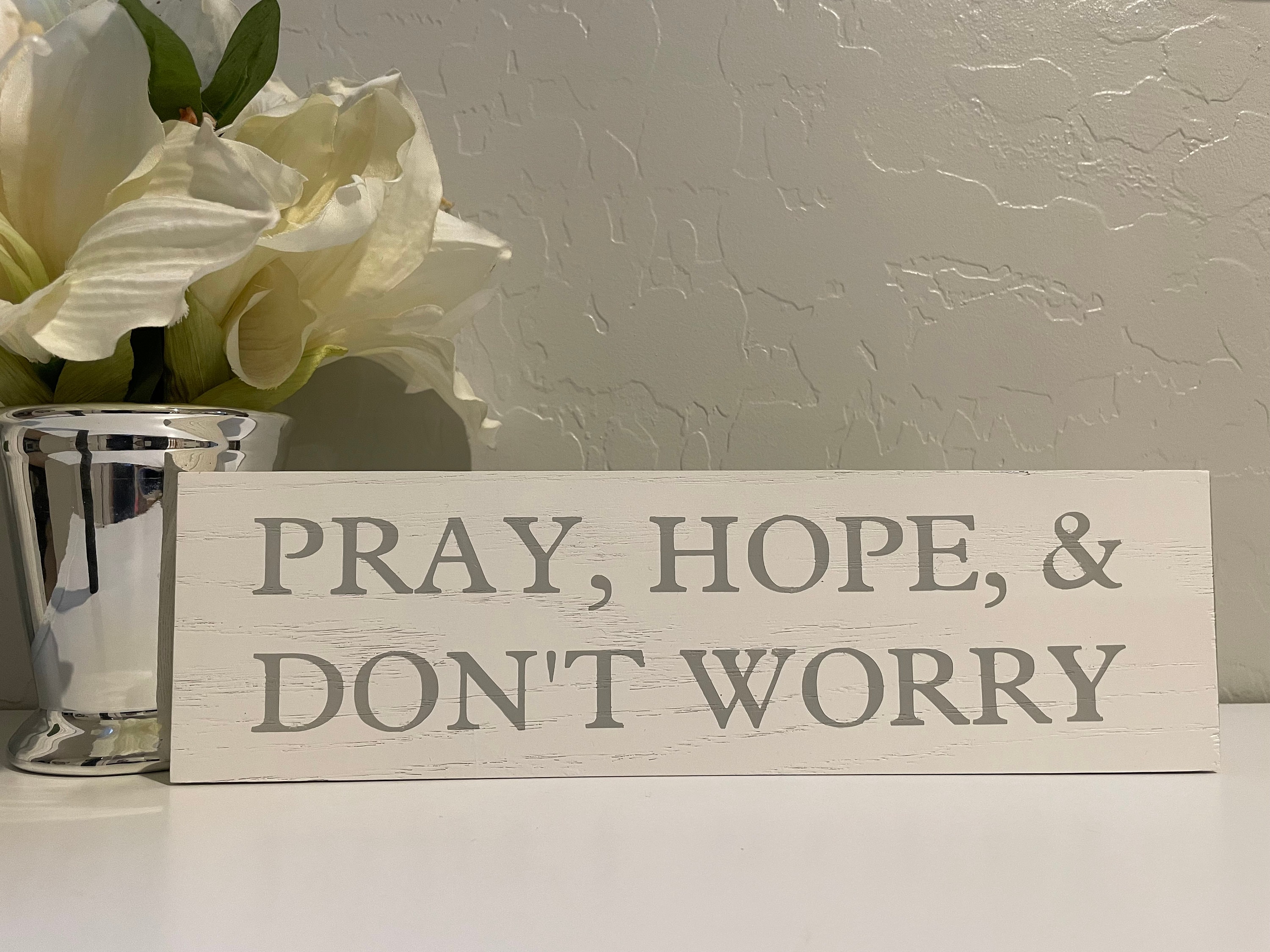 Pray Hope & Don't Worry Sign-catholic Gifts-farmhouse Decor-catholic ...