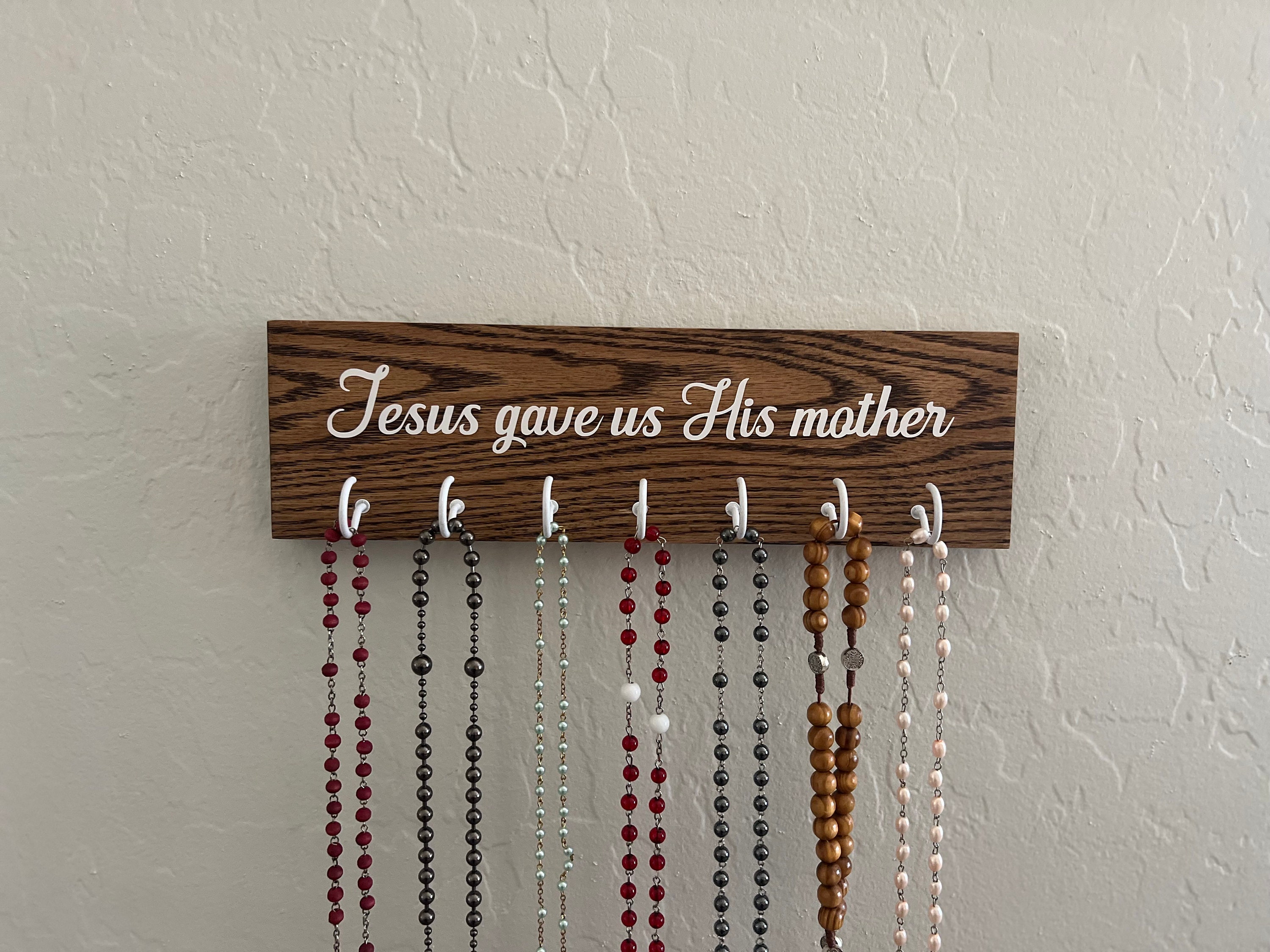 Personalized Rosary Wall Holder/hanger-rosary Display-catholic Gifts ...