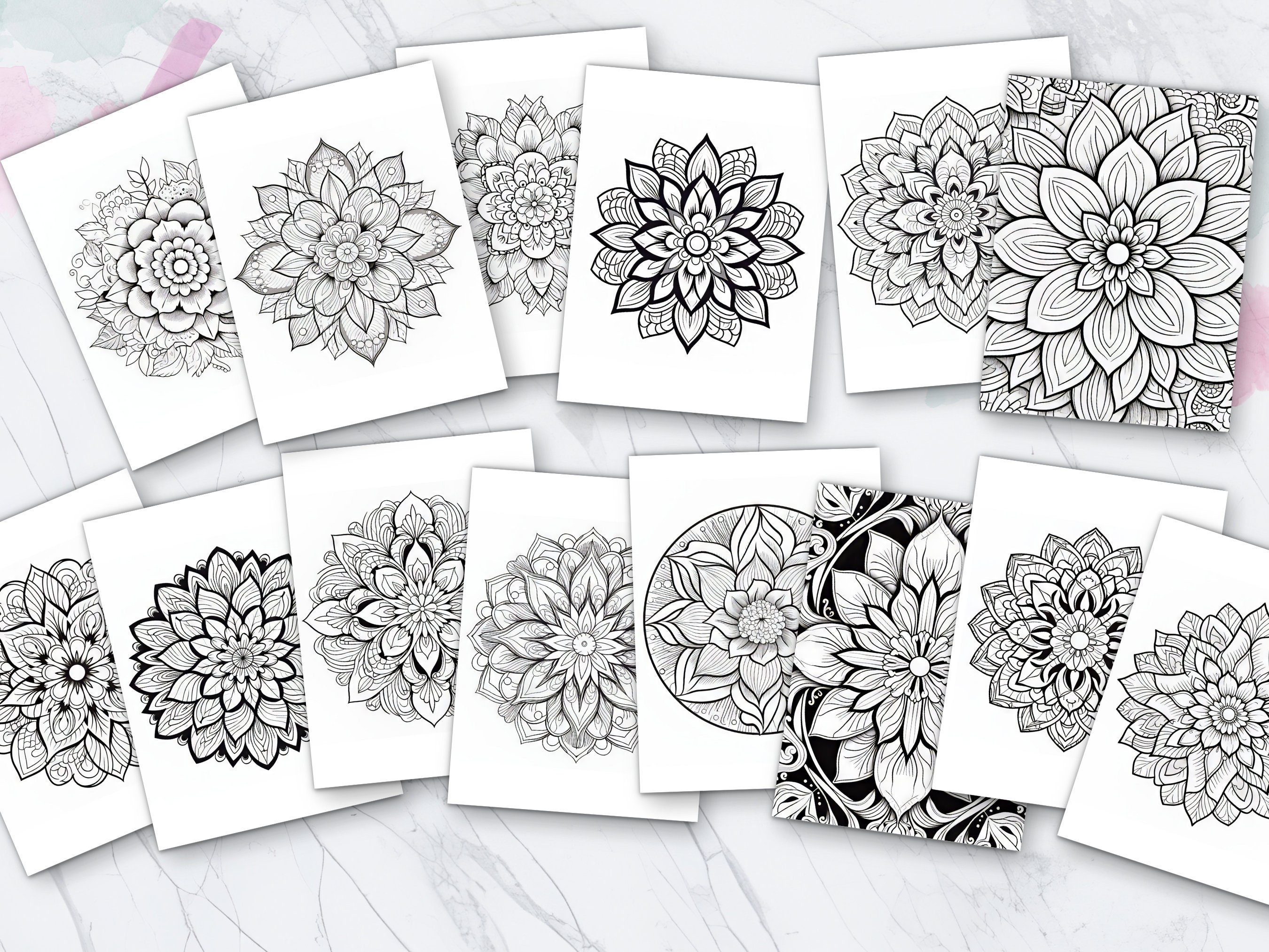 Mandalas Coloring Pages Coloring Page to Print Make Your - Etsy