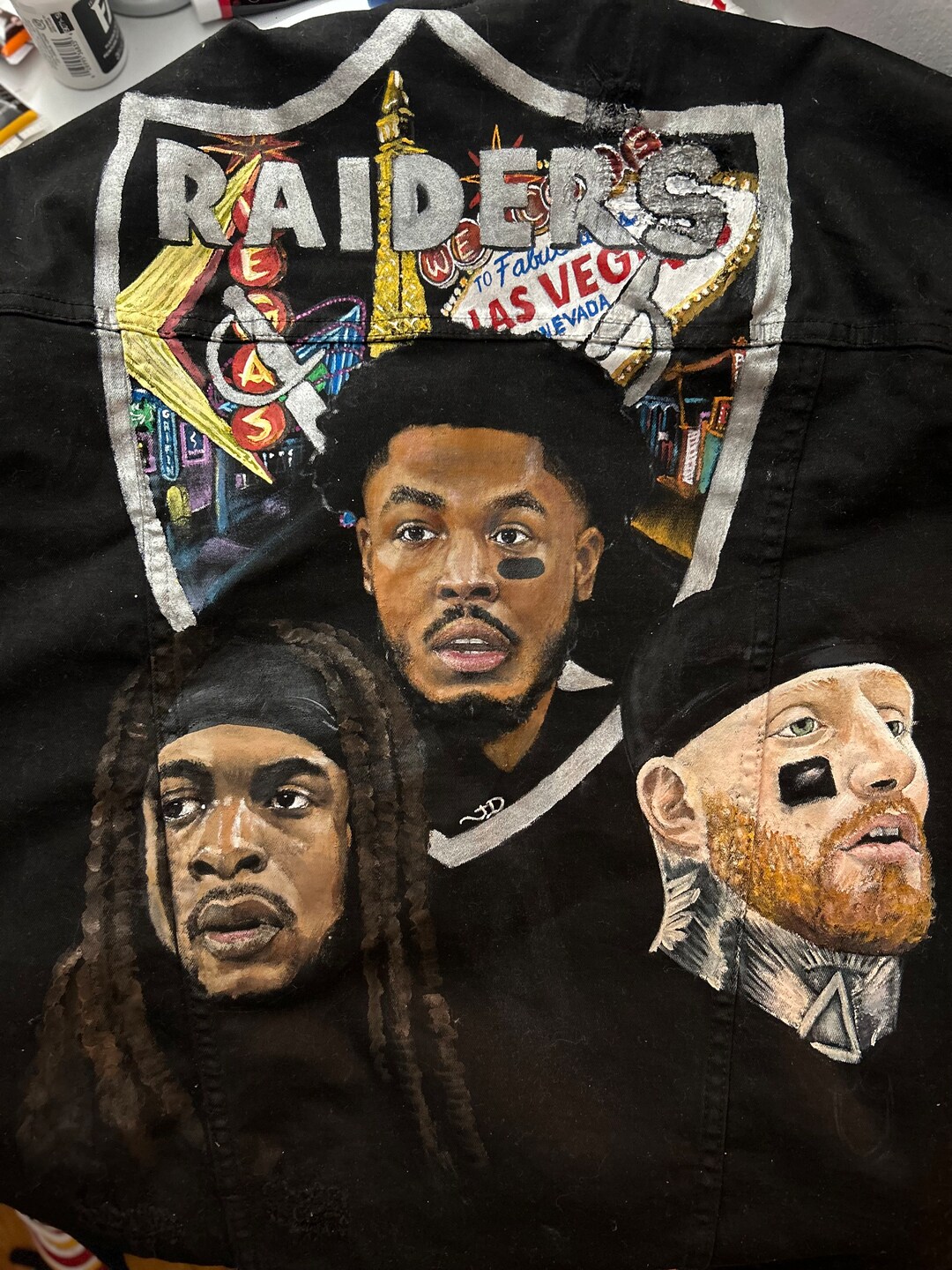 Hand Painted Raiders Denim Jacket: Custom Team Portrait - Etsy