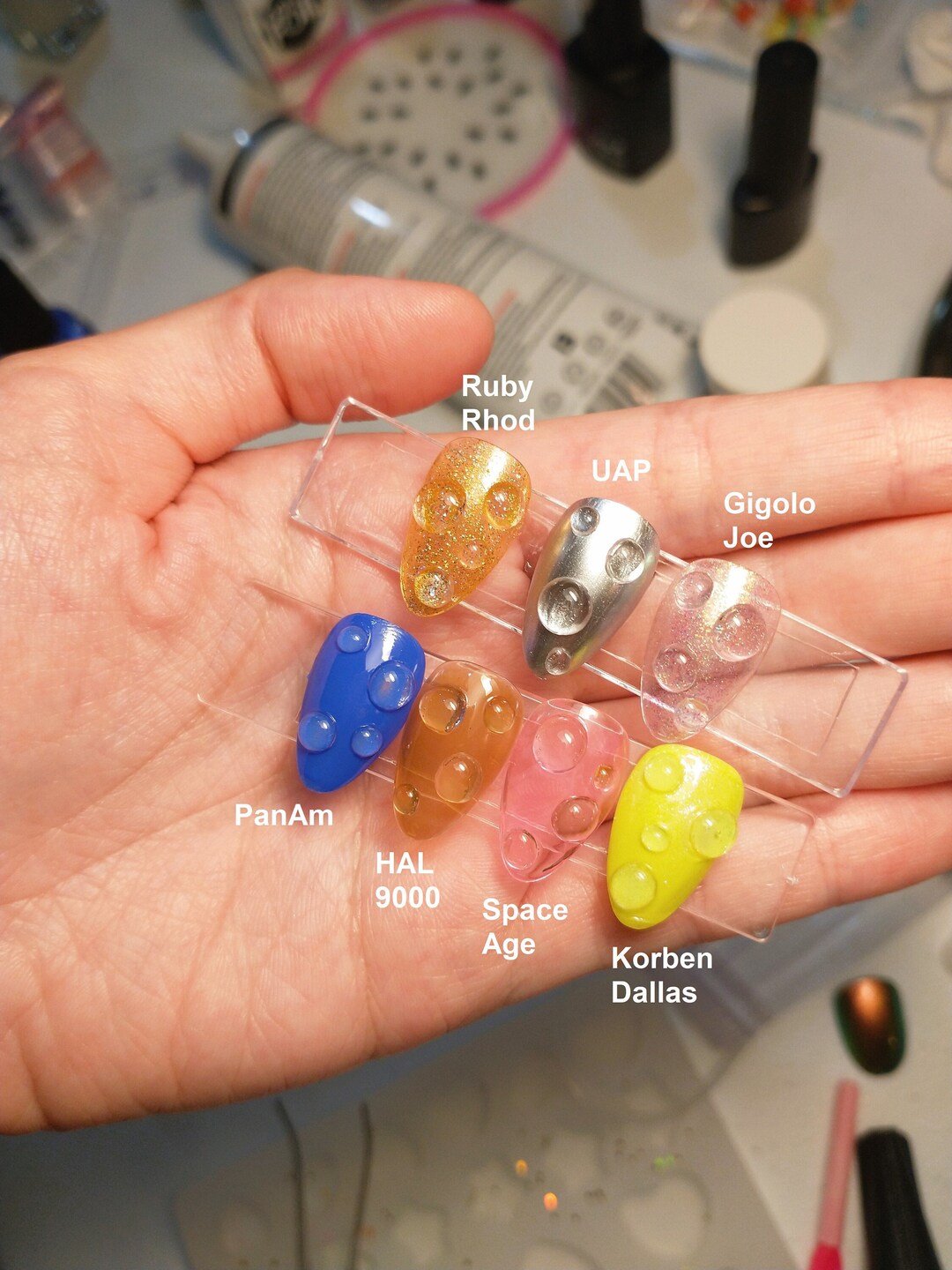 Futuristic Bubble Nail Set Complete Set of 10 Nails - Etsy