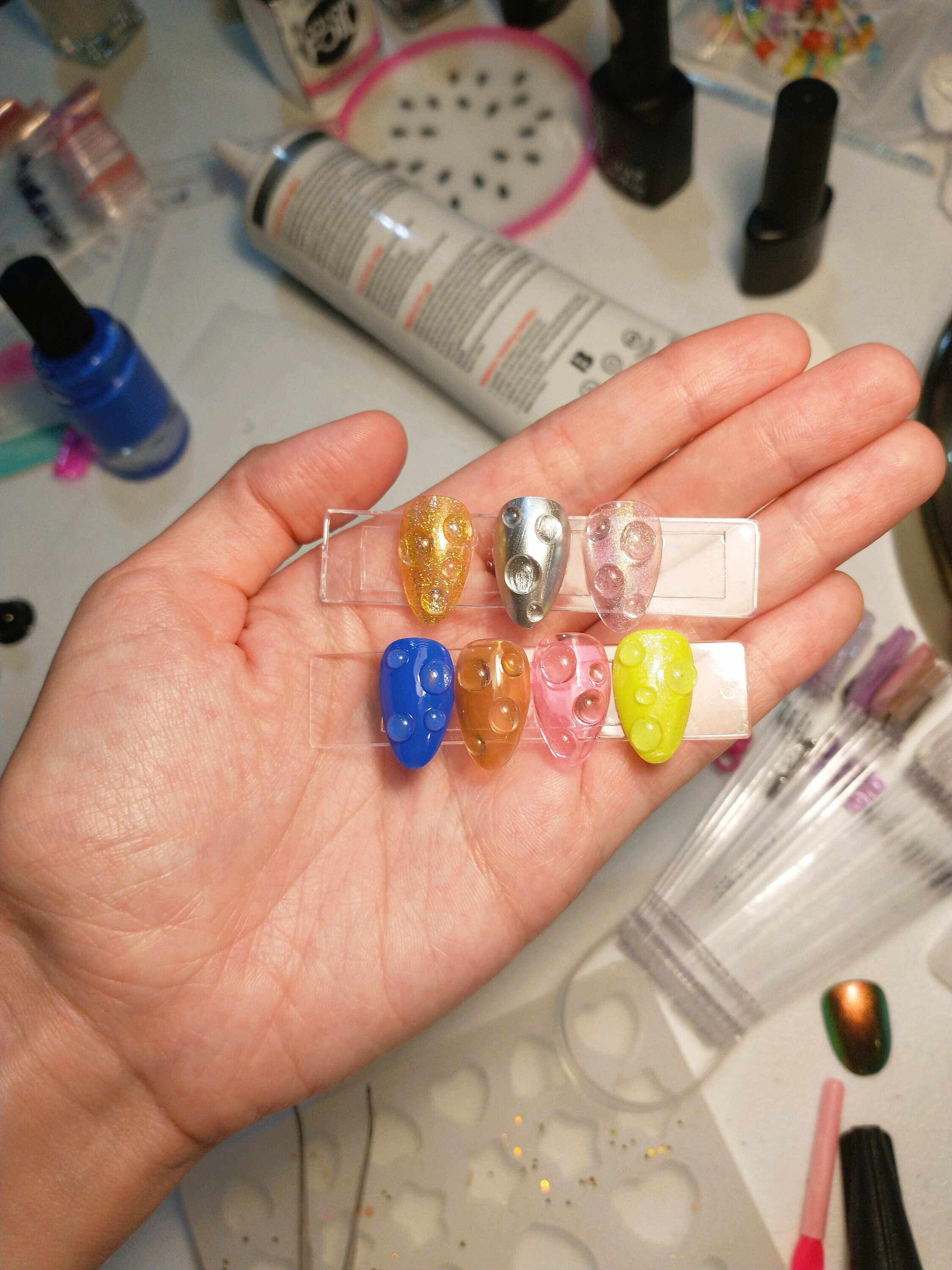 Futuristic Bubble Nail Set Complete Set of 10 Nails - Etsy