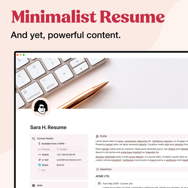 Notion Resume Template, Professional Modern Resume Template for Notion, Clean Modern Executive ...