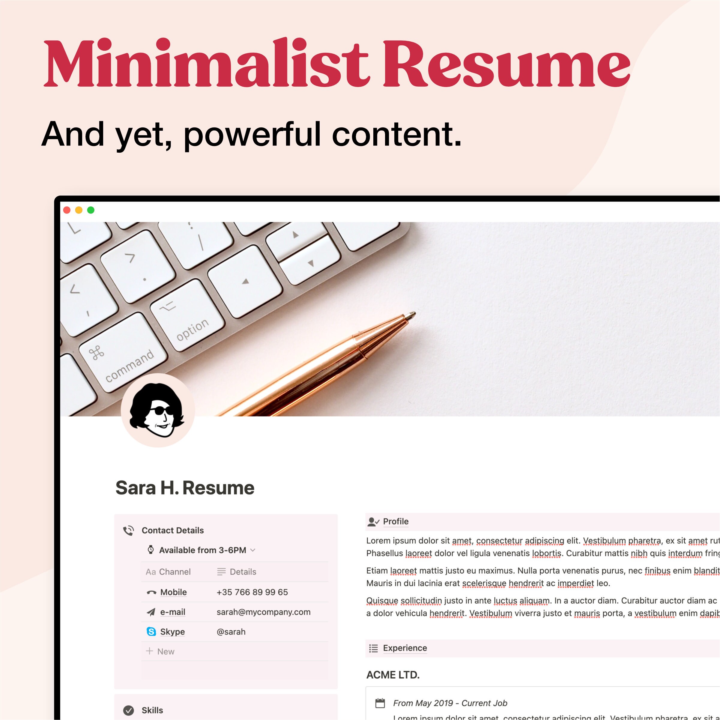 Notion Resume Template, Professional Modern Resume Template for Notion ...