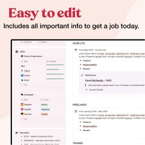 Notion Resume Template, Professional Modern Resume Template for Notion ...