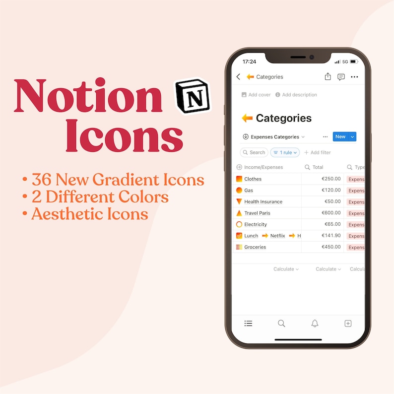 Notion Icons: Pack of 36 Notion Icons for Your Templates in 2 Different ...