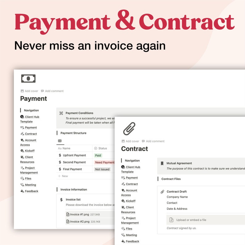 Notion Client Planner, Notion Template Client Portal, Notion Client ...