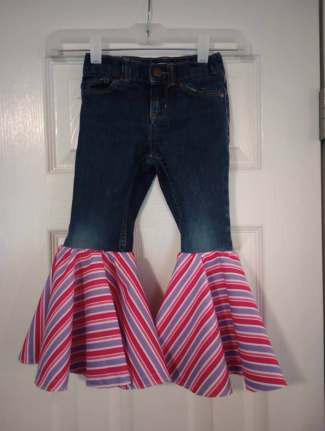 Upcycled Girls Ruffled Bell Bottoms - Etsy