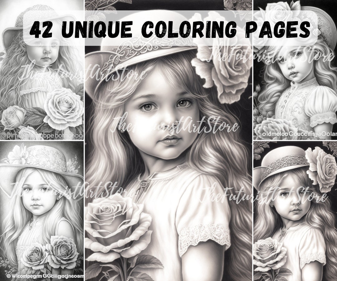 Spring Grayscale Coloring Pages,cute Princess Girls, Spring ...
