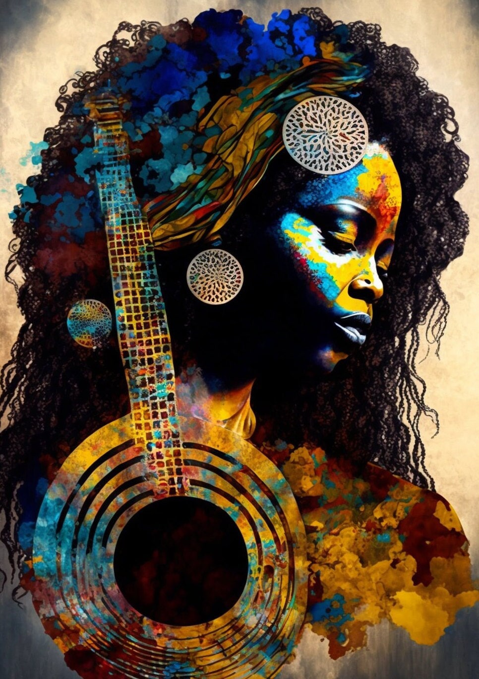 Digital Download, Afro Woman Black Art Pop Art Afro Woman Black Art ...