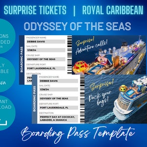 Odyssey of the Seas Boarding Pass Template, Customizable Royal ...