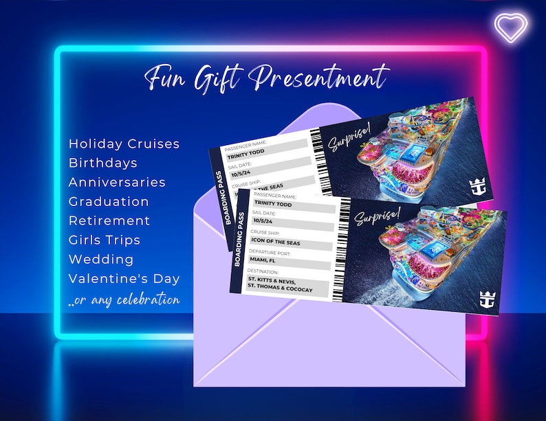 Icon of the Seas Boarding Pass Template, Customizable Royal Caribbean ...